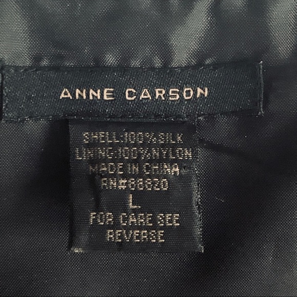 Anne Carson | Tops | Anne Carson Sleeveless Black Embroidered Silk Top ...